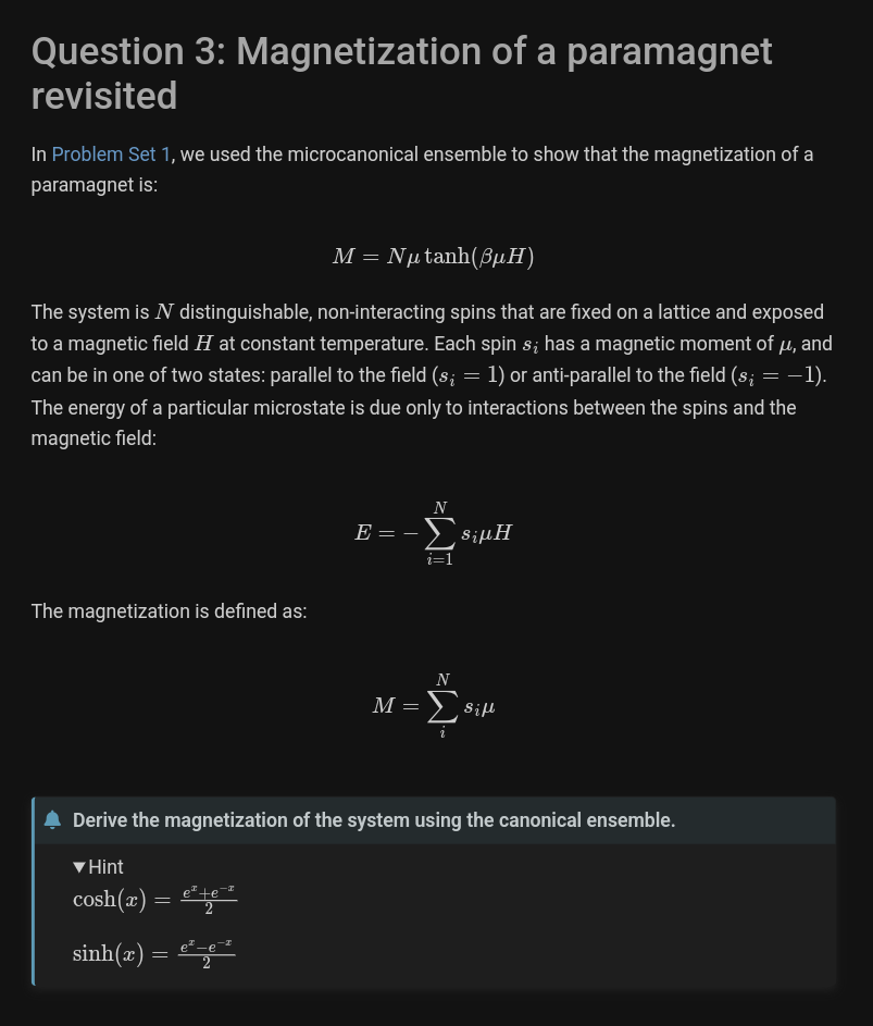 Solved In Problem Set 1, we used the microcanonical ensemble | Chegg.com