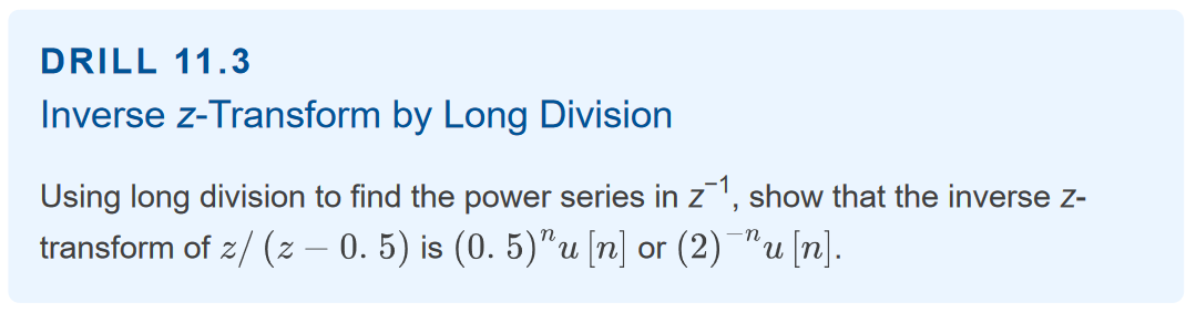 Solved Inverse z-Transform by Long Division Using long | Chegg.com