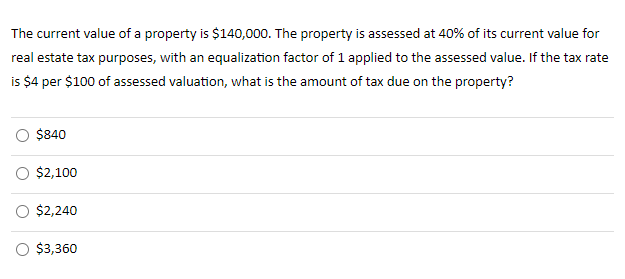 Solved The current value of a property is $140,000. The | Chegg.com