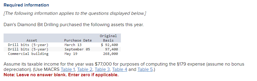 Solved a. What is the maximum amount of §179 expense Dain's | Chegg.com