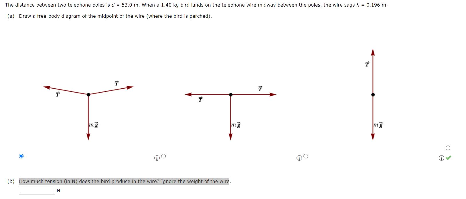 Solved The distance between two telephone poles is d = 53.0 | Chegg.com