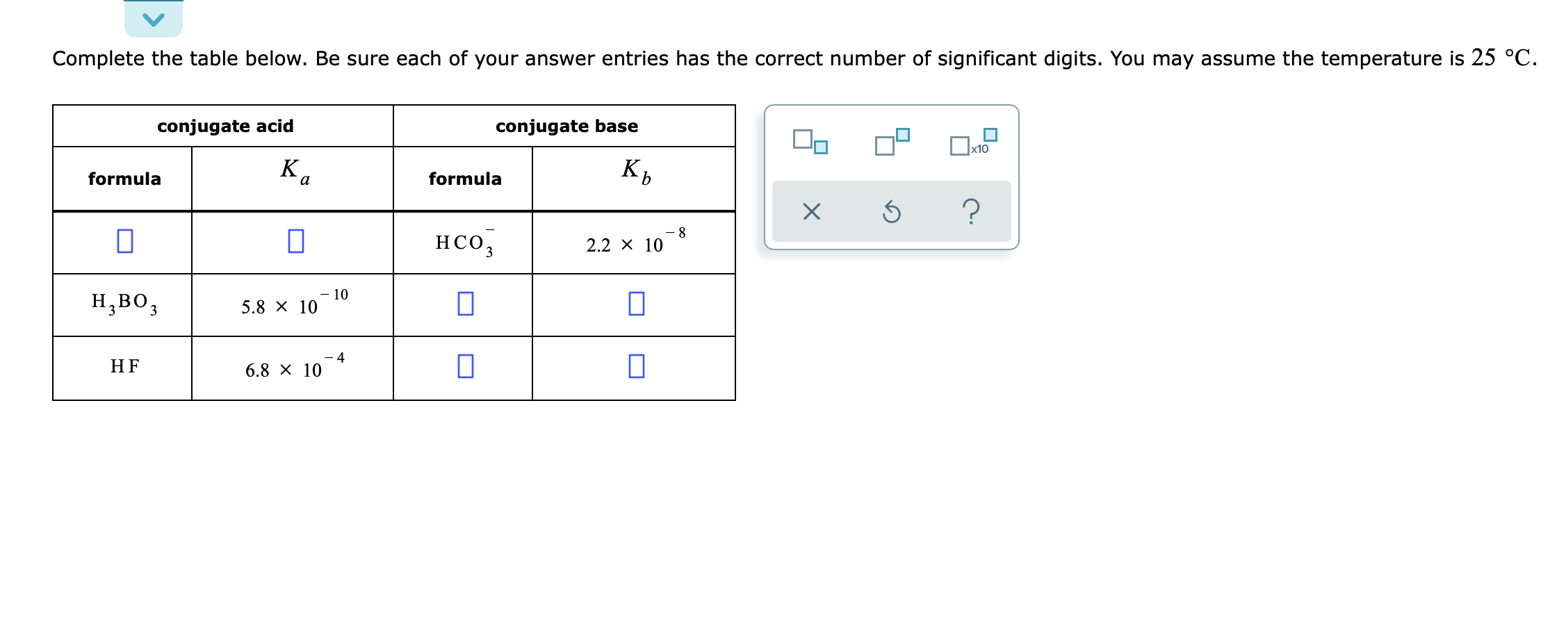 Solved Complete the table below. Be sure each of your answer | Chegg.com