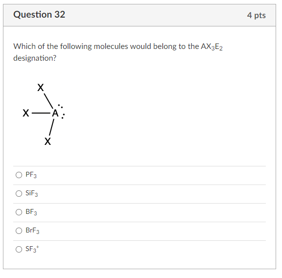 Solved Question 32 4 pts Which of the following molecules | Chegg.com