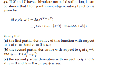 Solved If x ﻿and Y ﻿have a bivariate normal distribution, it | Chegg.com