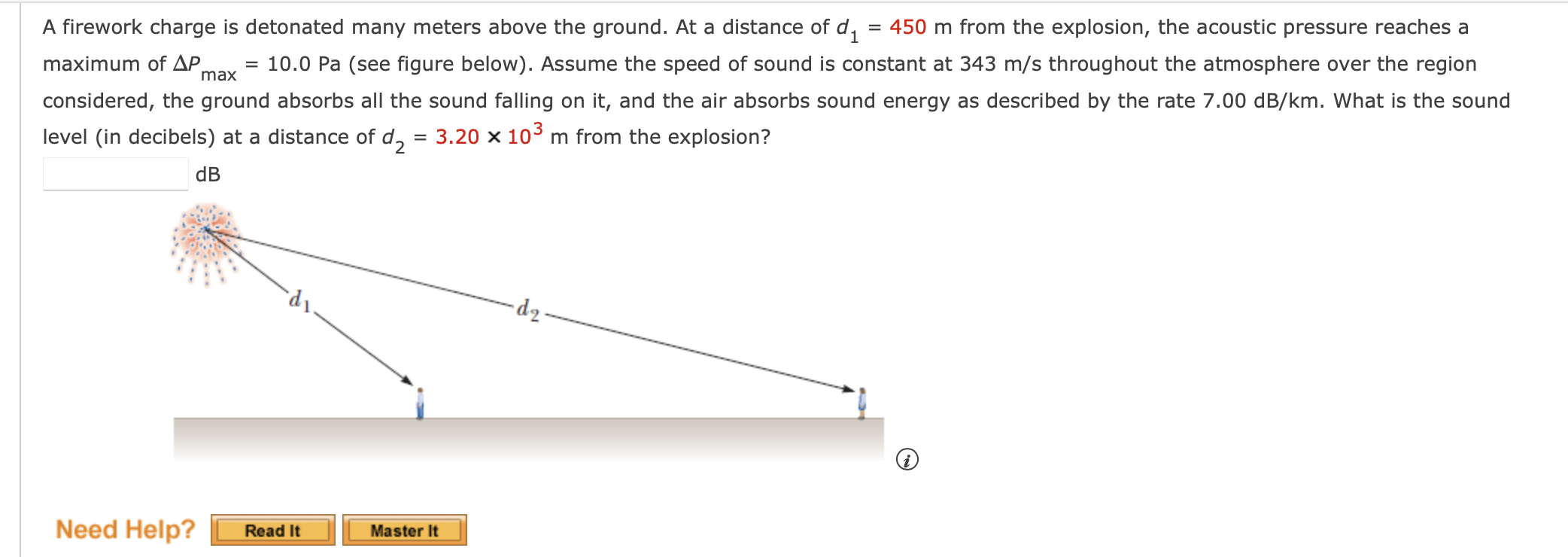 A firework charge is detonated many meters above the | Chegg.com