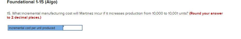 Solved Required information The Foundational 15 (Algo) | Chegg.com