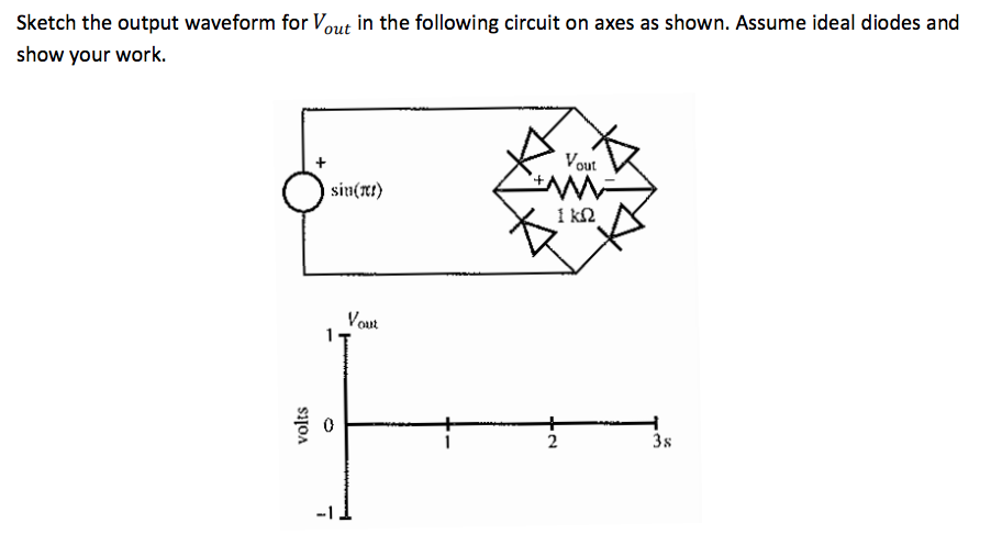Solved Sketch the output waveform for Vout in the following | Chegg.com