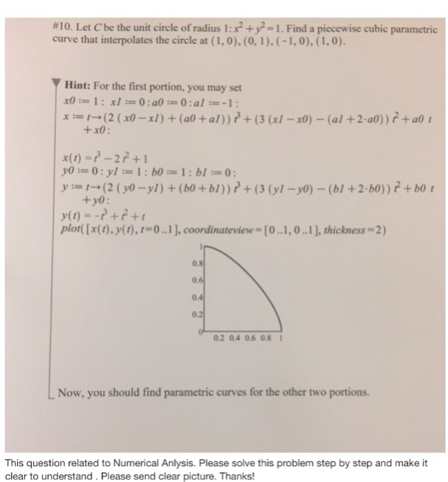 Solved #10. Let C be the unit circle of radius 1: x2 +y-1. | Chegg.com Solved #10. Let C be the unit circle of radius 1: x2 +y-1. | Chegg.com