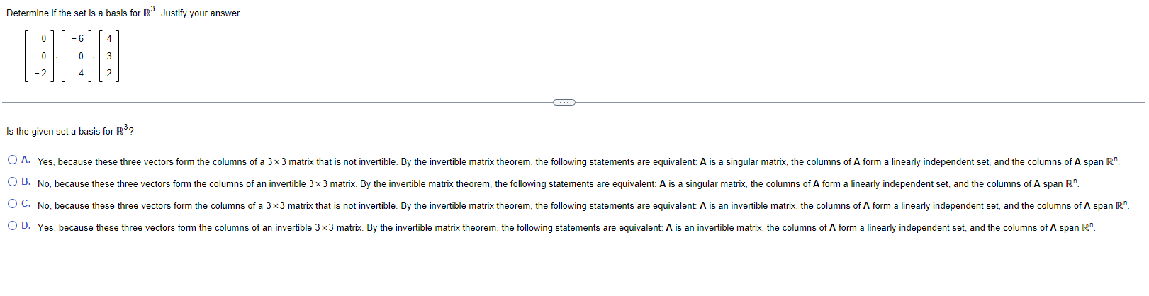 Solved Determine if the set is a basis for R3. Justify your | Chegg.com