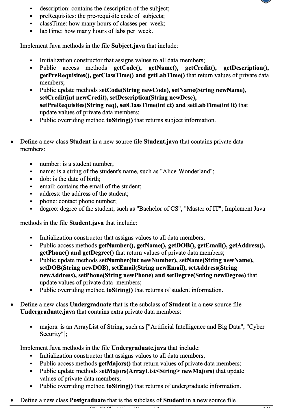 Solved General Requirements: - You should create your | Chegg.com