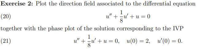 Solved Exercise 2: Plot the direction field associated to | Chegg.com