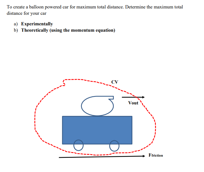 Solved To create a balloon powered car for maximum total | Chegg.com