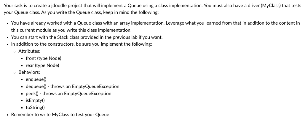 Solved Lab 11b - java Stack.java Class to be used as a | Chegg.com