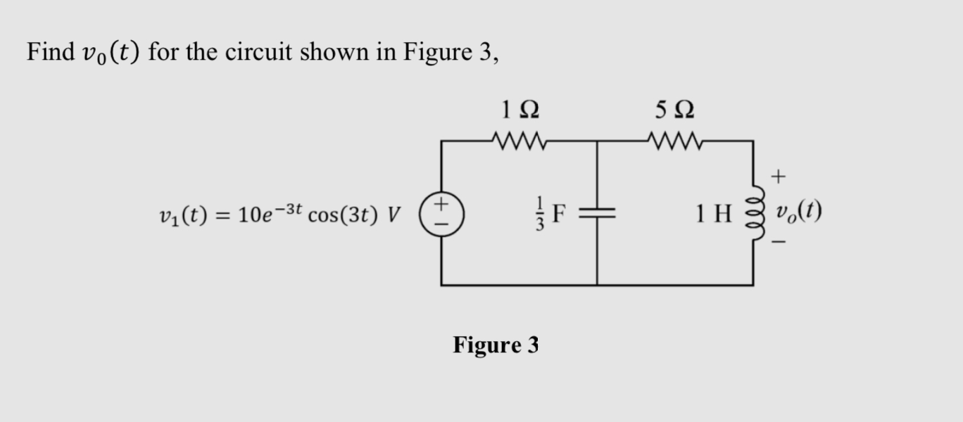 Solved Find v0(t) ﻿for the circuit shown in ﻿Figure 3,Figure | Chegg.com