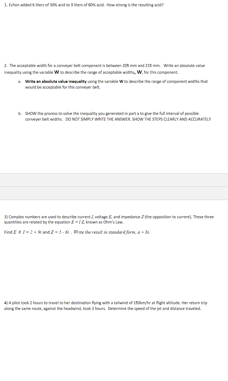 Solved 1. Echon added 6 liters of 30% acid to 9 liters of | Chegg.com