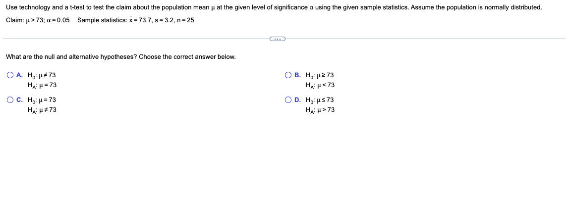 Solved ANSWER PART A THROUGH Dpart a: What are the null and | Chegg.com