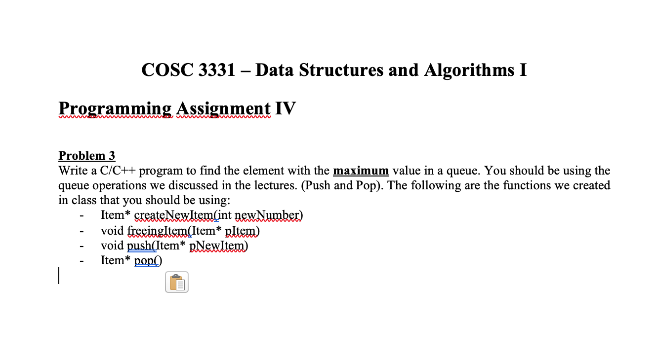 Solved Cosc 3331 Data Structures And Algorithms I