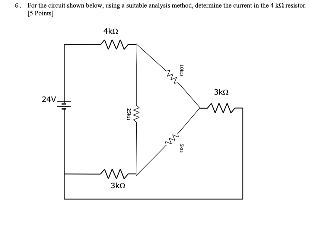 Solved 5. For the circuit shown below, using a suitable | Chegg.com