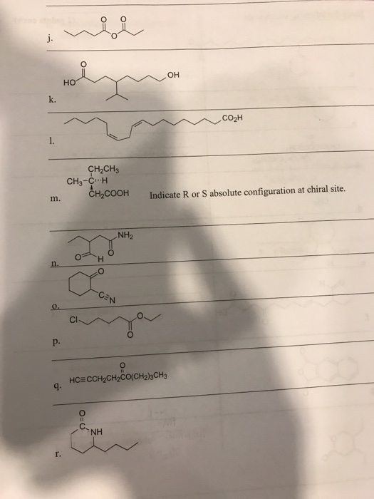 Solved OH k. CO2H CH2CH3 CH3-CH CH2COOH Indicate R or S | Chegg.com