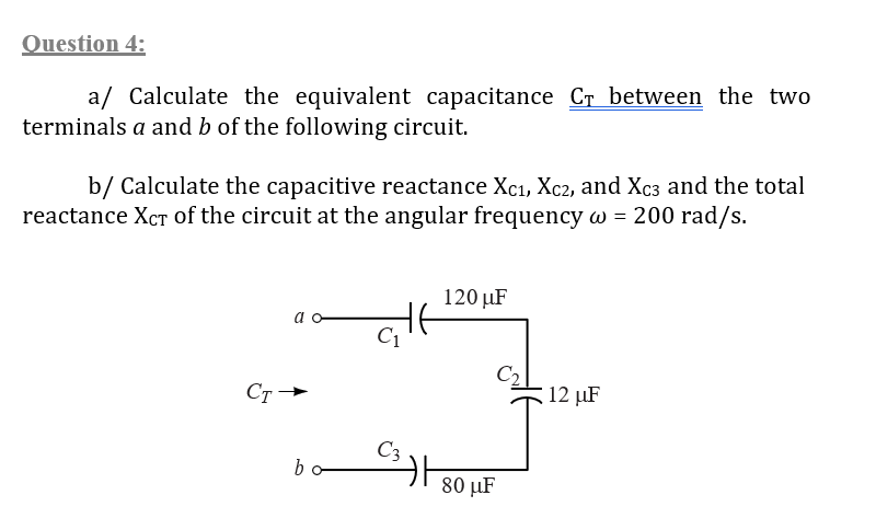 Solved terminals a and b of the following circuit. b/ | Chegg.com