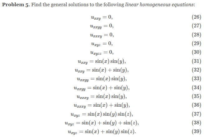 Solved Find the general solutions to the following linear | Chegg.com