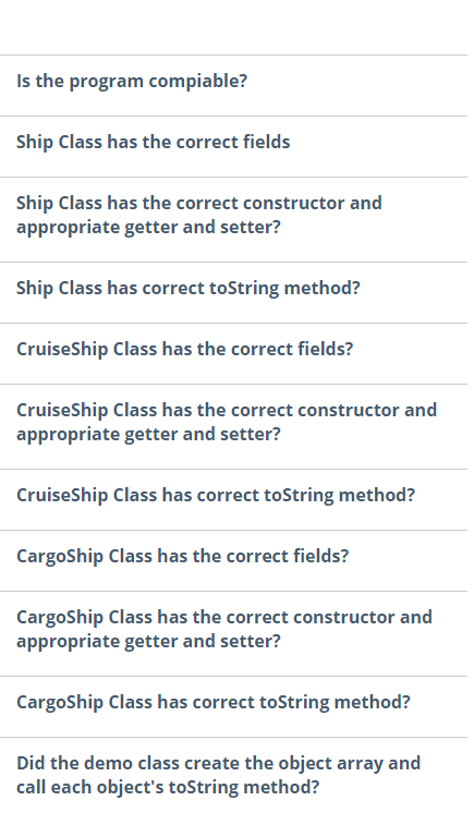 Solved Instructions: Design a Ship class that the following | Chegg.com