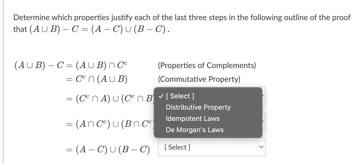 Solved Determine which properties justify each of the last | Chegg.com