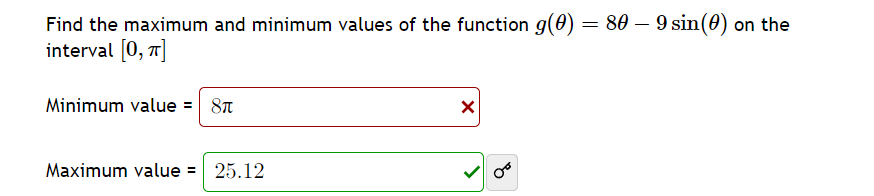 Solved Find the maximum and minimum values of the function | Chegg.com