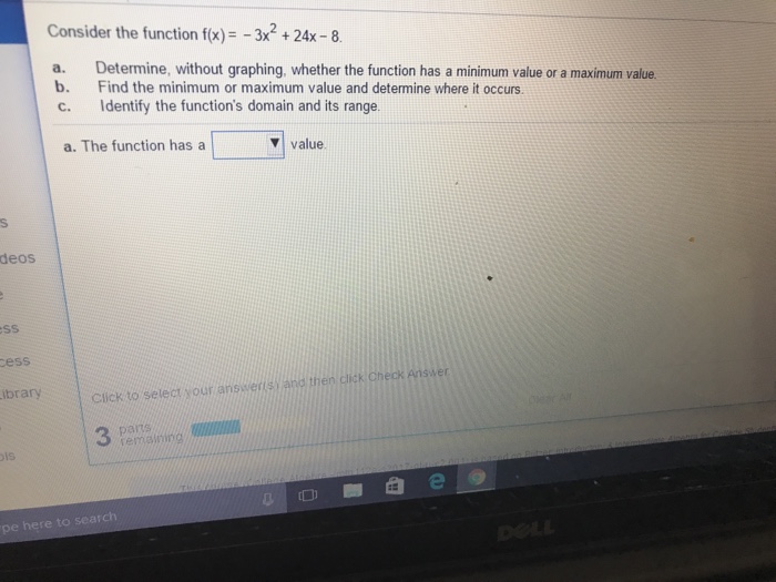 Solved Consider the function f(x) = 3x^2 + 24x - 8 a. | Chegg.com
