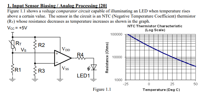 Solved 1. Input Sensor Biasing / Analog Processing [20] | Chegg.com