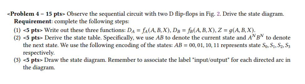 Solved Observe the sequential circuit with two D flip-flops | Chegg.com
