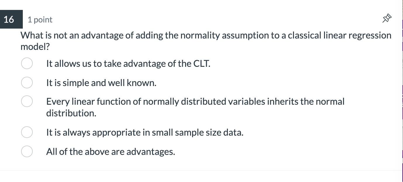 Solved What is not an advantage of adding the normality | Chegg.com