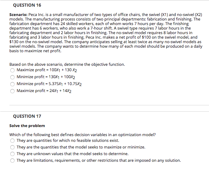 Solved QUESTION 4 A linear programming problem has two | Chegg.com