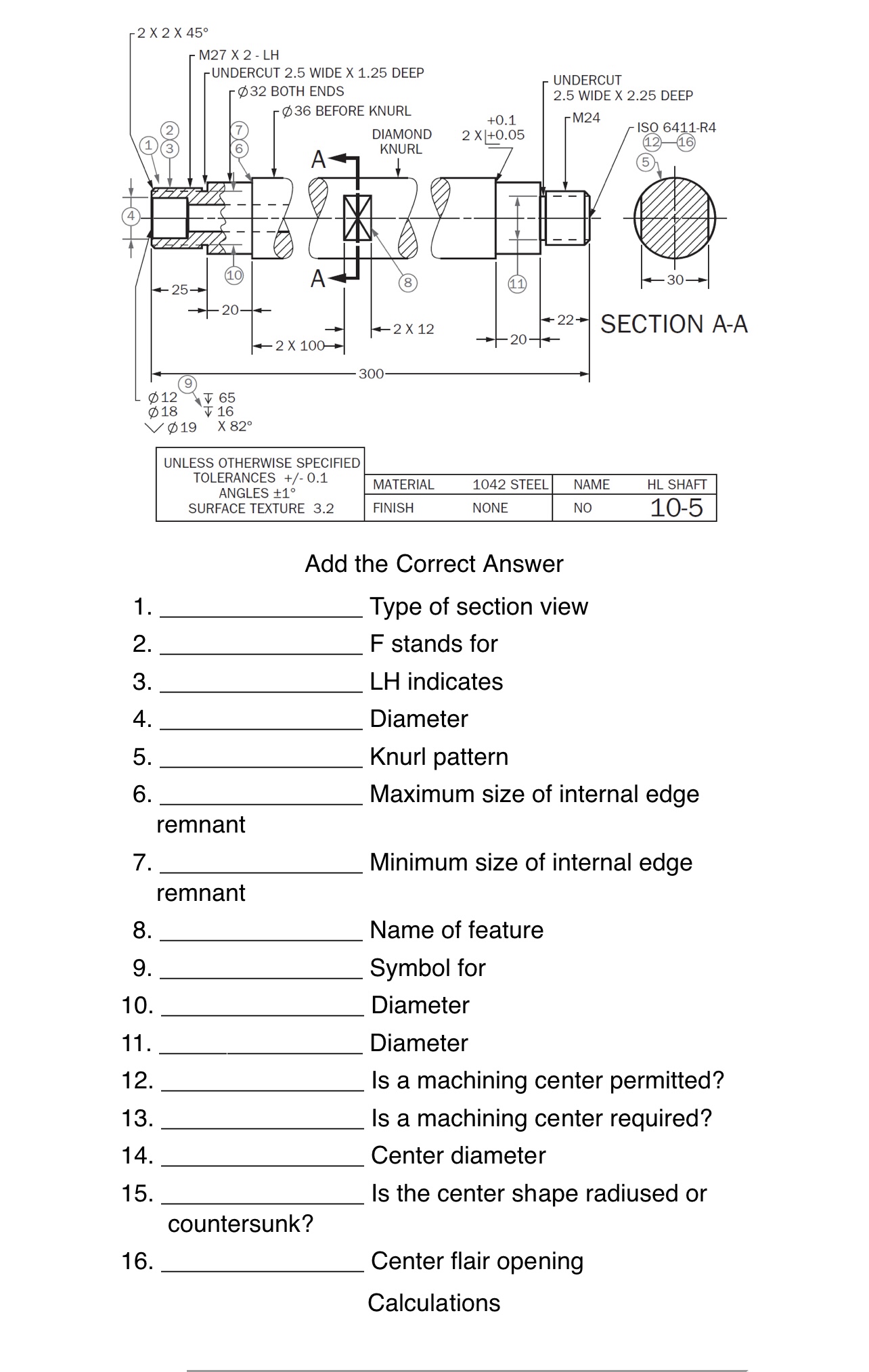 Solved Add the Correct Answer 1. Type of section view 2. F | Chegg.com