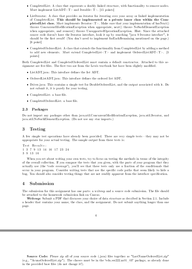 Solved Designing and Implementing an Ordered List Summary: | Chegg.com