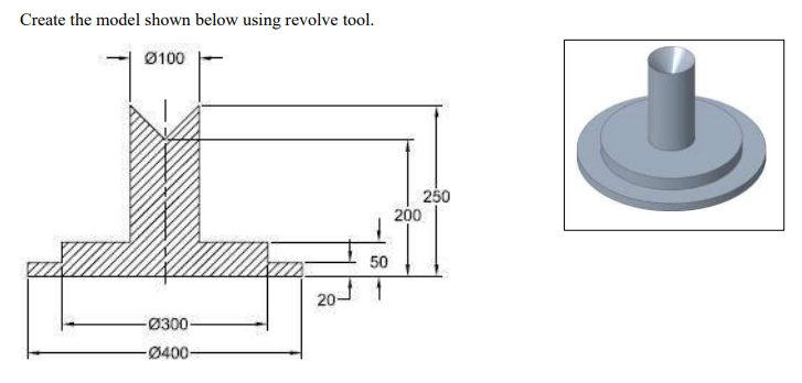 Solved Please use Revolve feature to create this model using | Chegg.com