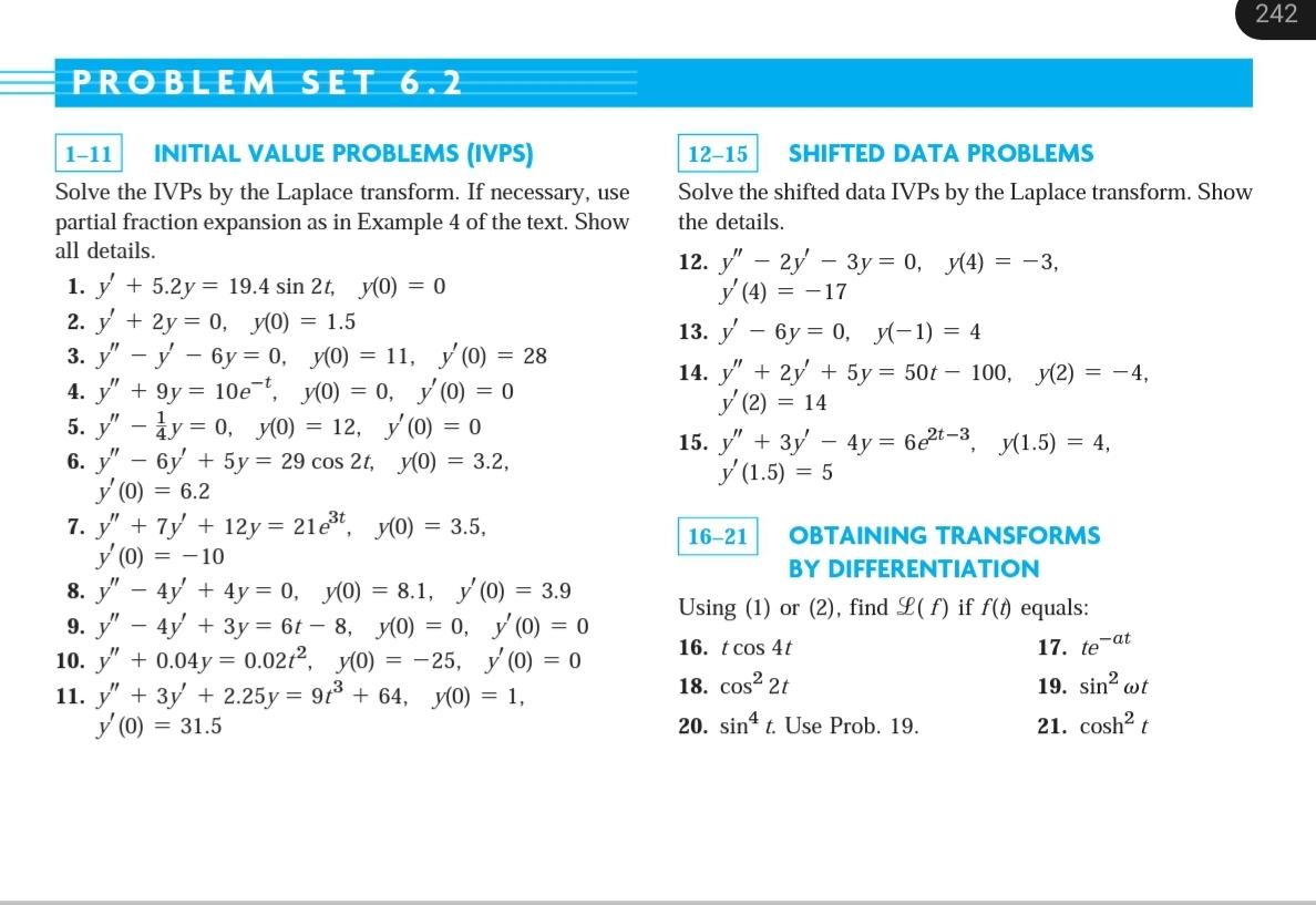Solved 242 PROBLEM SET 6.2 12-15 SHIFTED DATA PROBLEMS 1-11 | Chegg.com Solved 242 PROBLEM SET 6.2 12-15 SHIFTED DATA PROBLEMS 1-11 | Chegg.com