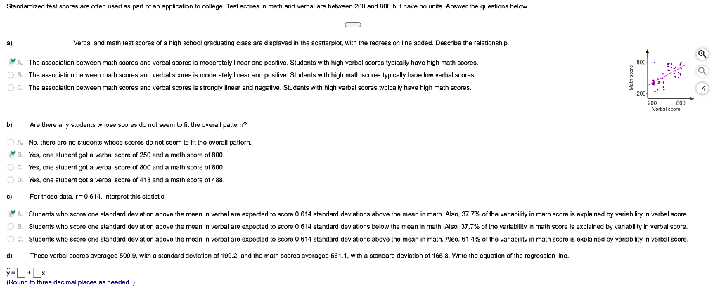 Solved Standardized test scores are often used as part of an | Chegg.com