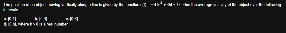 Solved The Position Of An Object Moving Vertically Along A