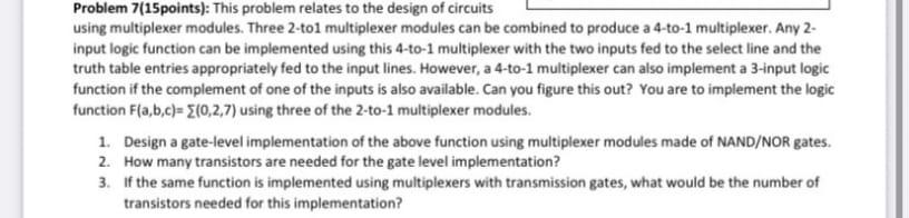 Problem 7(15points): This problem relates to the | Chegg.com