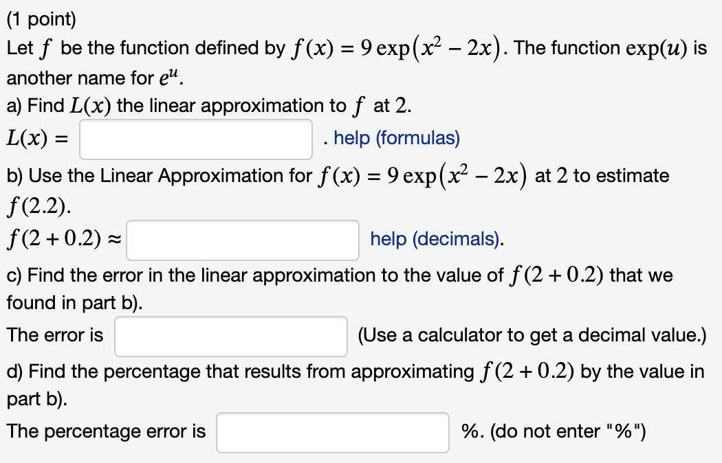 Solved (1 point) Let f be the function defined by | Chegg.com