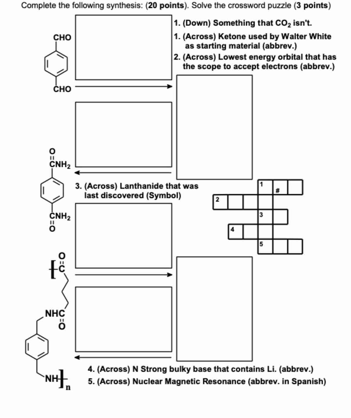 Complete the following synthesis: (20 ﻿points). | Chegg.com