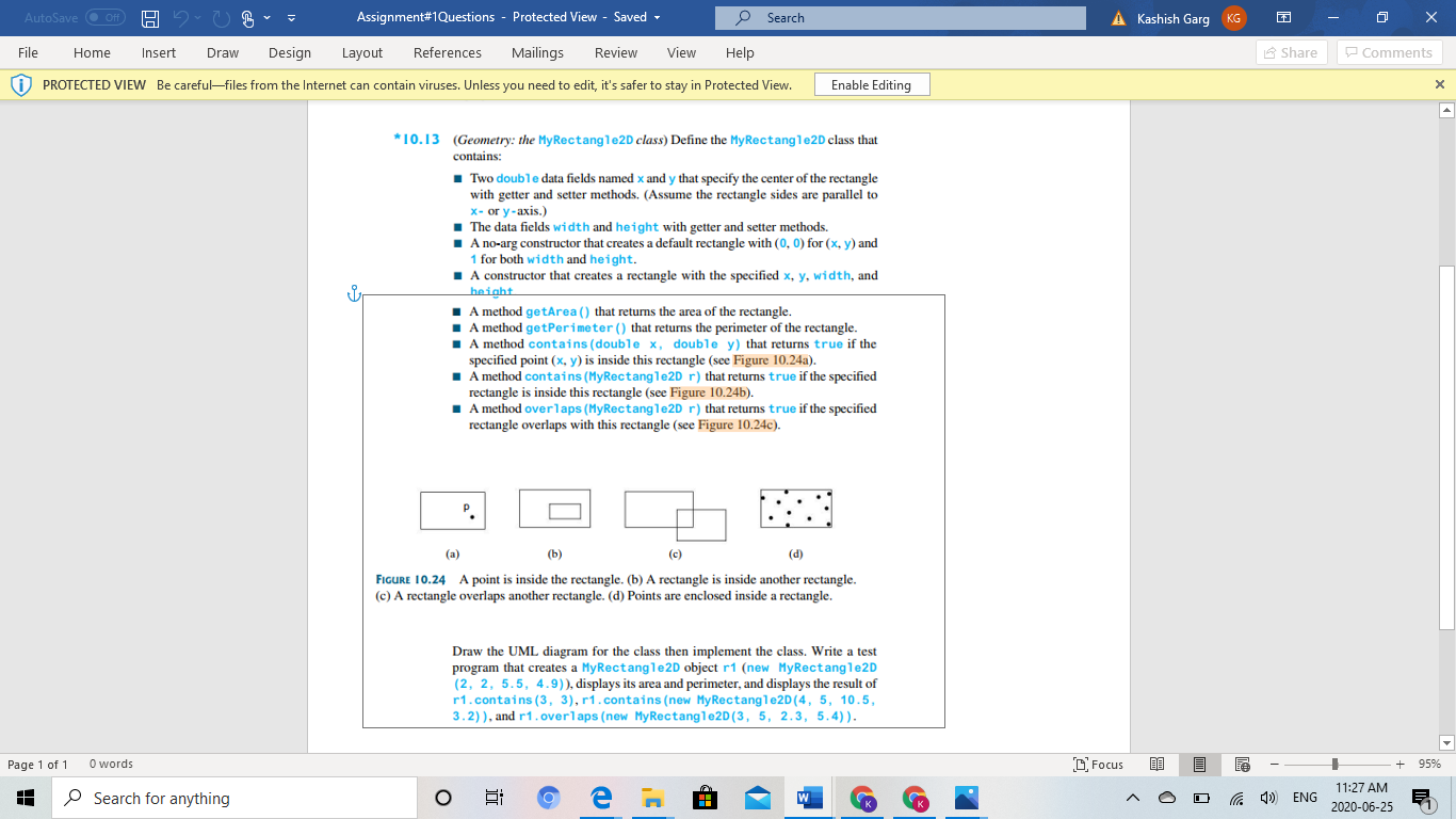 Solved AutoSave H Assignment#1Questions - Protected View - | Chegg.com