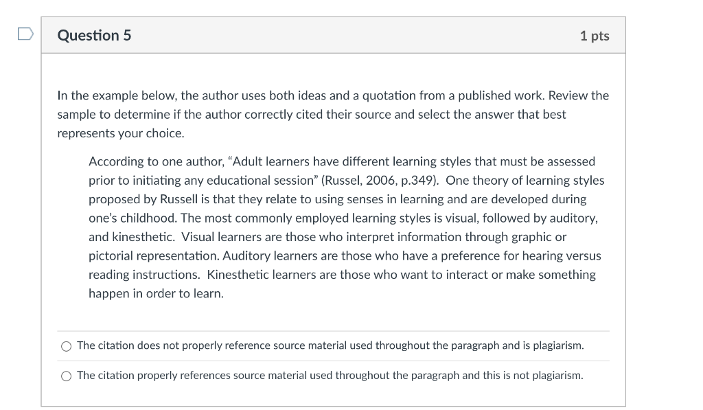 In the example below, the author uses both ideas and | Chegg.com