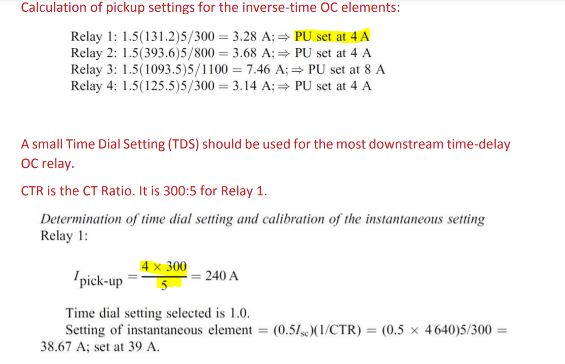 Solved Can someone explain why the pick up current is | Chegg.com