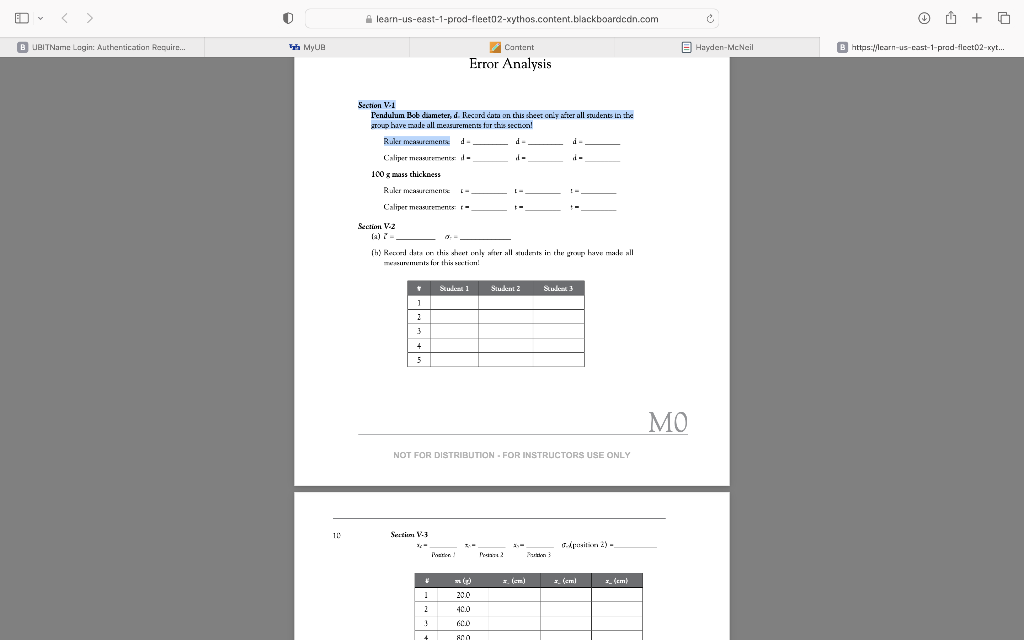 NOT FOR DISTRIBUTION - FOR INSTRUCTORS USE ONLY | Chegg.com