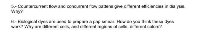 Solved 5.- Countercurrent flow and concurrent flow pattens | Chegg.com