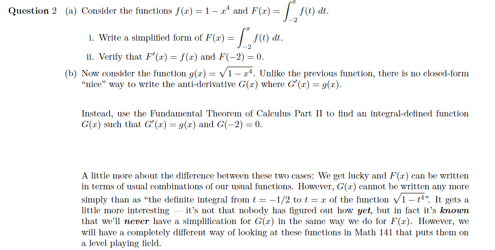 Solved = Question 2 (a) Consider the functions f(x) =1 – r* | Chegg.com
