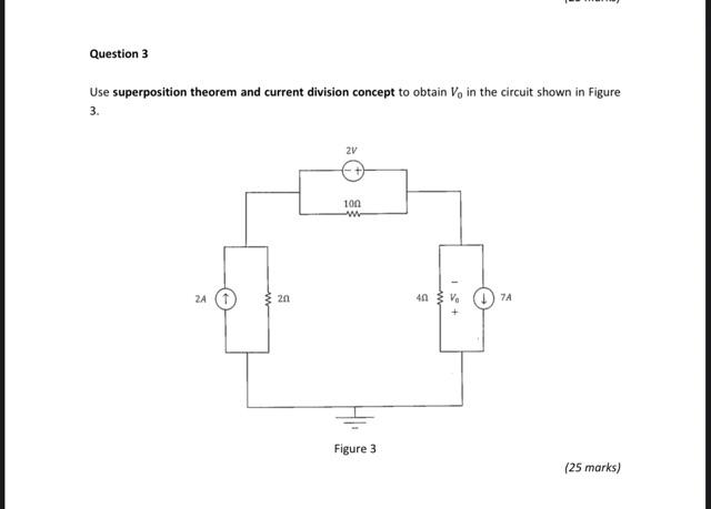 Solved Use superposition theorem and current division | Chegg.com