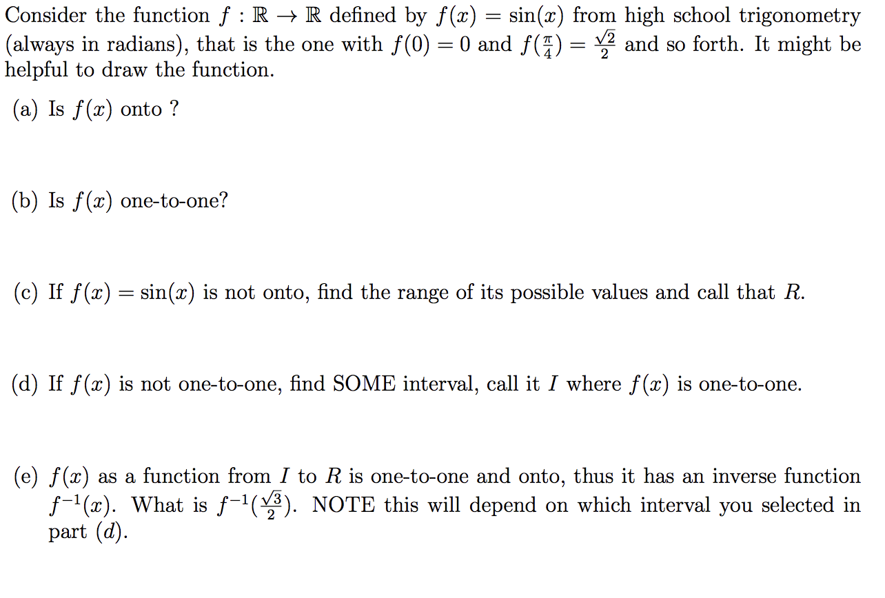 Solved Consider the function f :R + R defined by f(x) = | Chegg.com